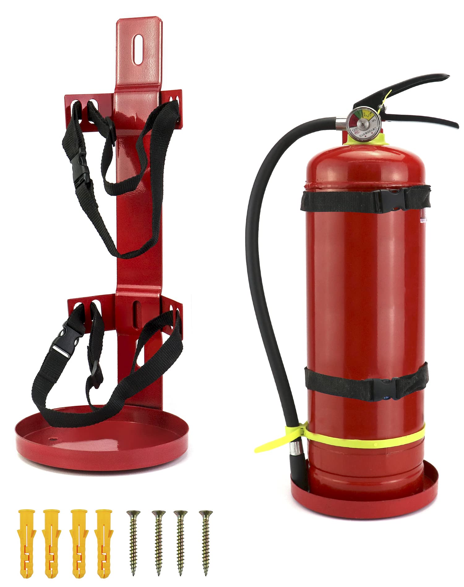 QWORK Fire Extinguisher Bracket, 2 Pack Heavy Duty Metal straps, Box ...