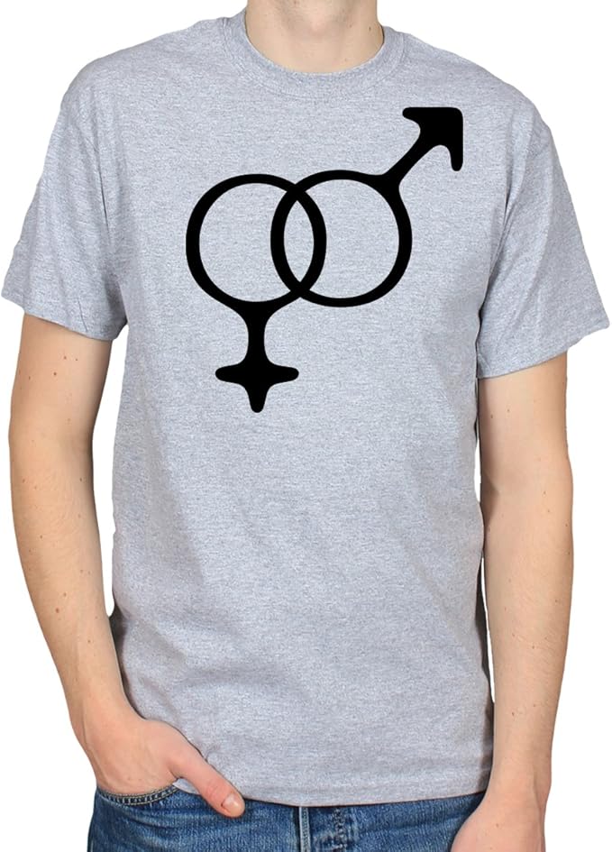 Male And Female Gender Symbols Sexuality T-Shirt, Grey, X-Large: Amazon ...