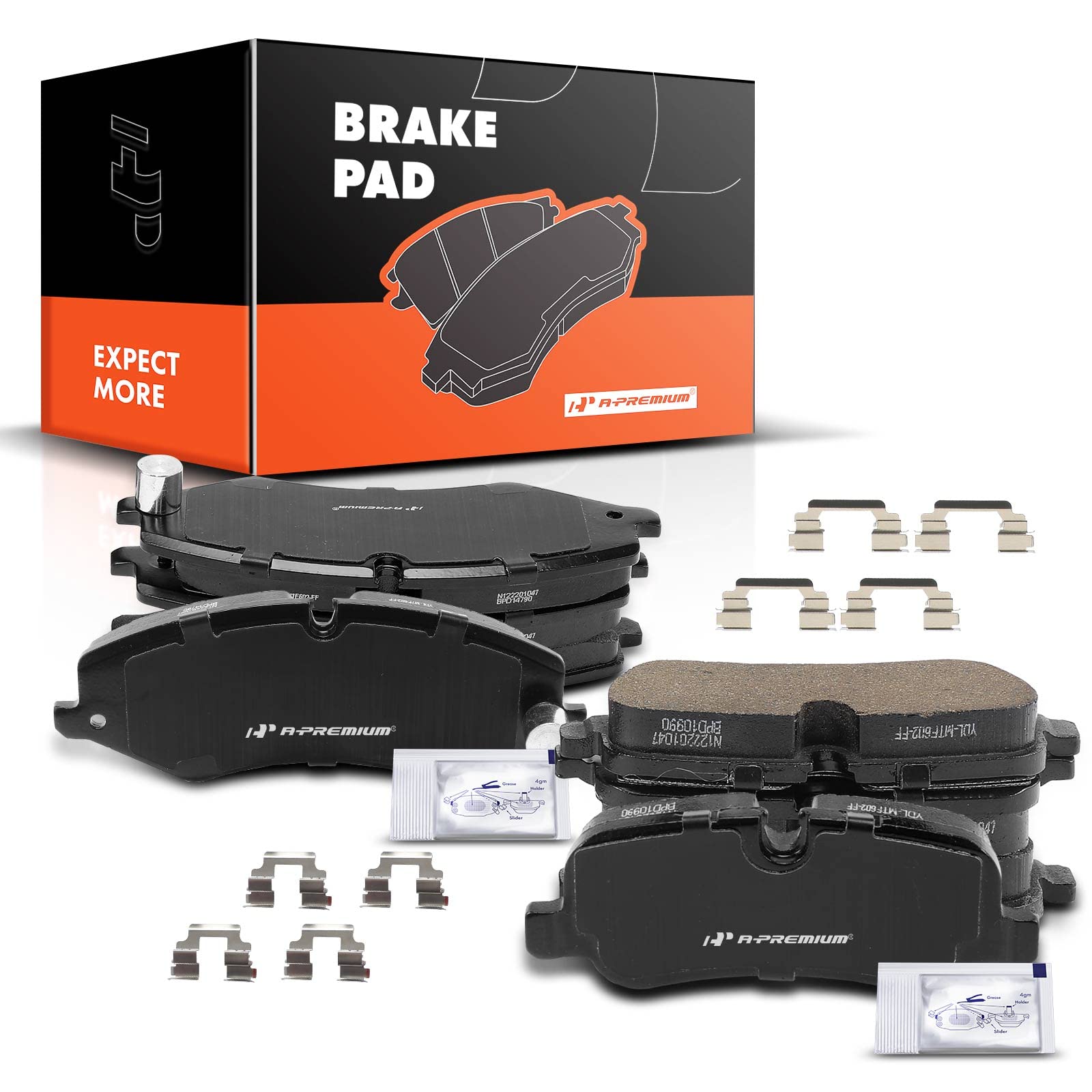 A-Premium Front and Rear Ceramic Disc Brake Pads Set Compatible with ...