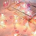 Amazon.com: DOMESTAR Pink Flamingo Lights, Outdoor LED String Lights 3m ...