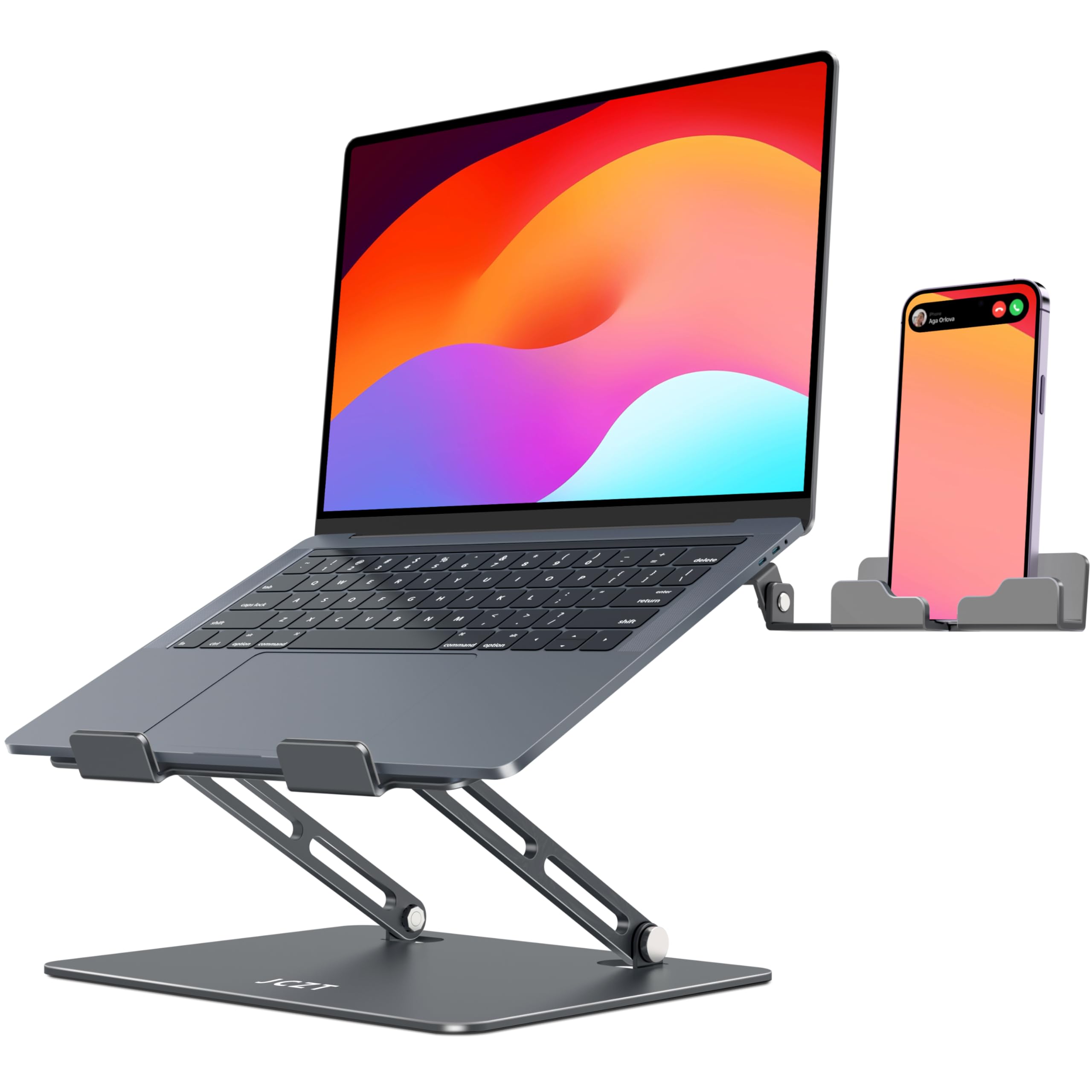 JCZT Laptop Stand for Desk, Adjustable Aluminum Laptop Computer Stand ...