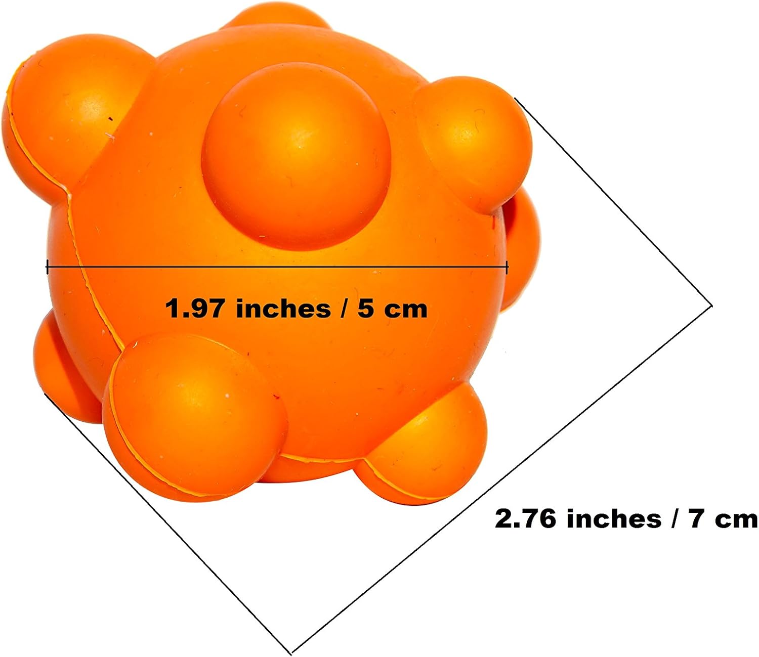 PlayfulSpirit Bumpy Bouncy Solid Rubber Ball – Great Chew Toy for ...