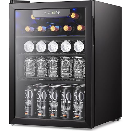 Joy Pebble Beverage Refrigerator Cooler, Small Drink Fridge with Glass ...