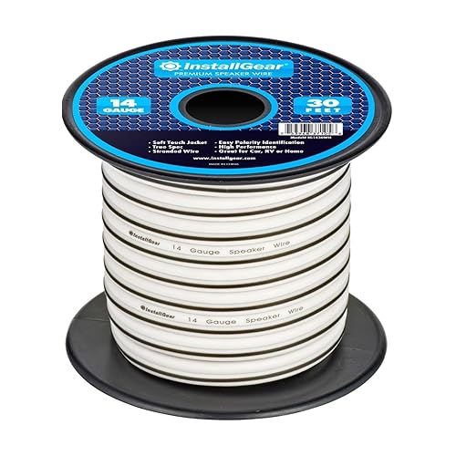 InstallGear 14 Gauge Speaker Wire - 30ft Black Audio Cable for Car ...
