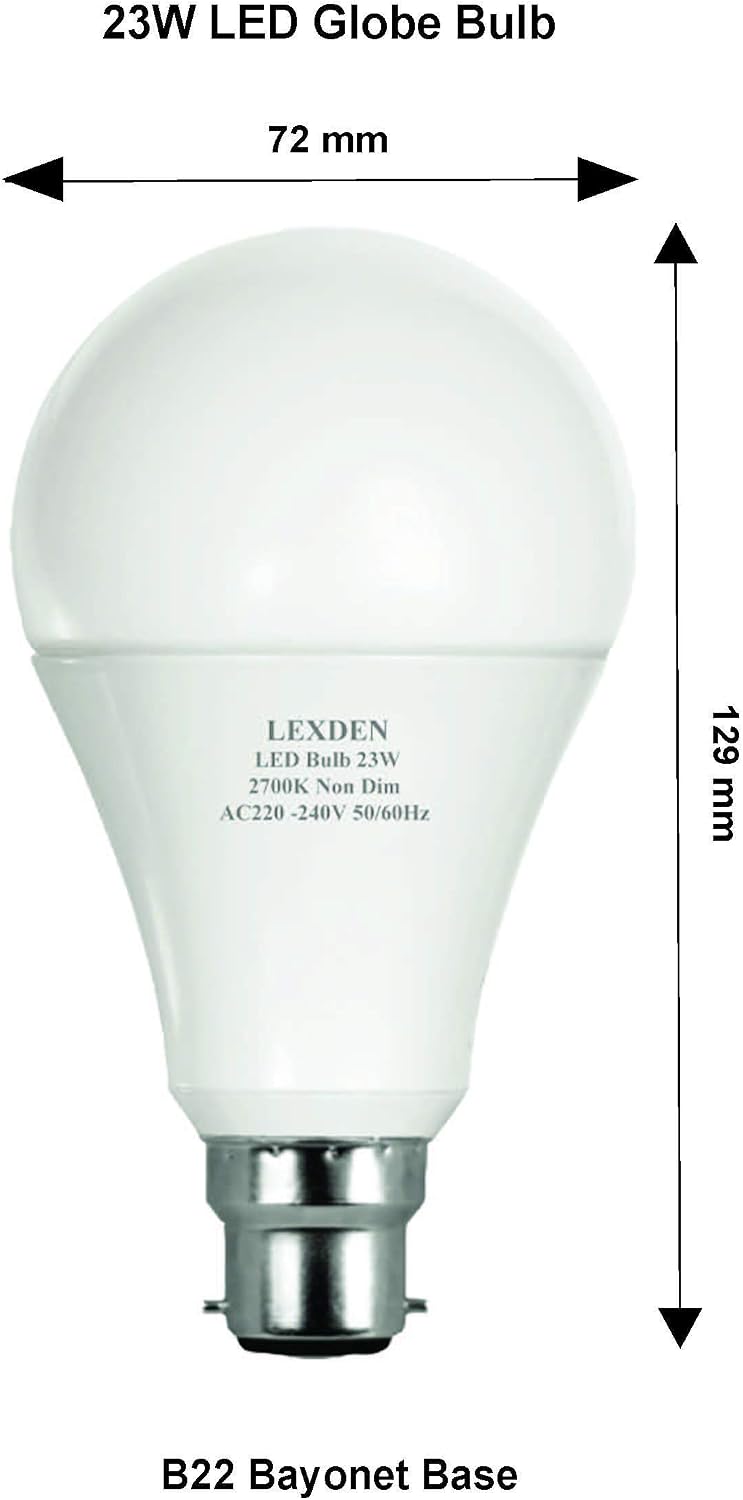 LEXDEN 23W LED Light Bulb Bayonet B22, Elegant Warm White 2700K ...