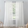 Amazon.com: No. 918 Erica Crushed Sheer Voile Rod Pocket Curtain Panel, 51" x 84", Eggshell Off ...