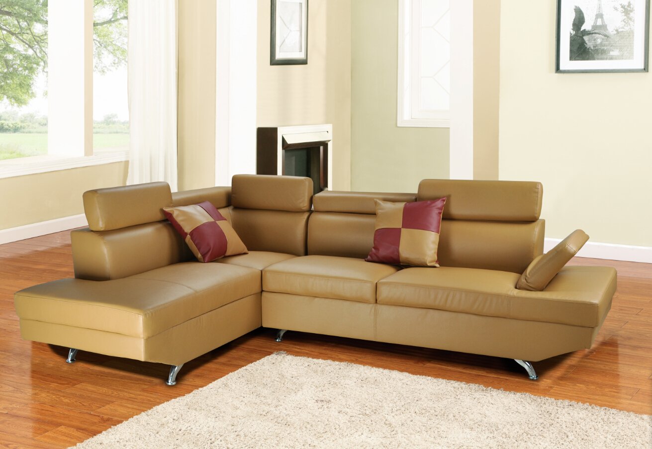 Amazon.com: Beverly Furniture F2803A-2PC-CL 2 Piece Faux Leather Right ...