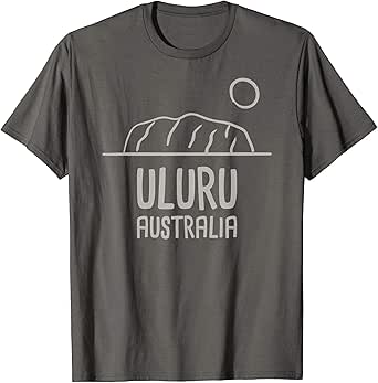 Amazon.com: Australia Vacation Ayers Rock / Minimalist Uluru T-Shirt ...