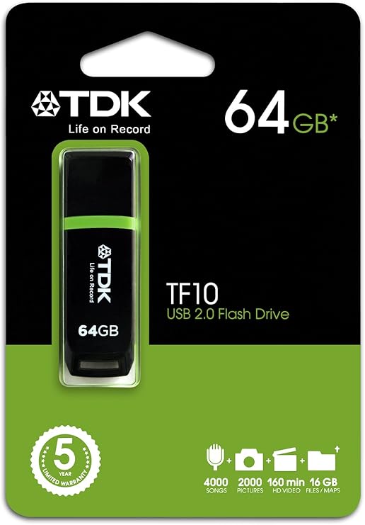 TDK TF10 - Memoria USB 2.0 de 64 GB, Negro: Amazon.es: Informática