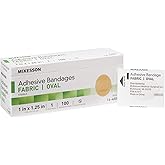 Amazon.com: McKesson Adhesive Bandages, Sterile, Fabric Oval, 1 in x 1 ...