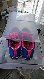 Shoe Rack Organiser 9 Plastic Drawer Shoe Storage Box Clear Stackable ...