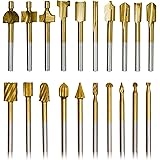 SPTA 10Pc HSS Router Carbide Engraving Bits & 10Pcs Router Bit 1/8"(3mm ...