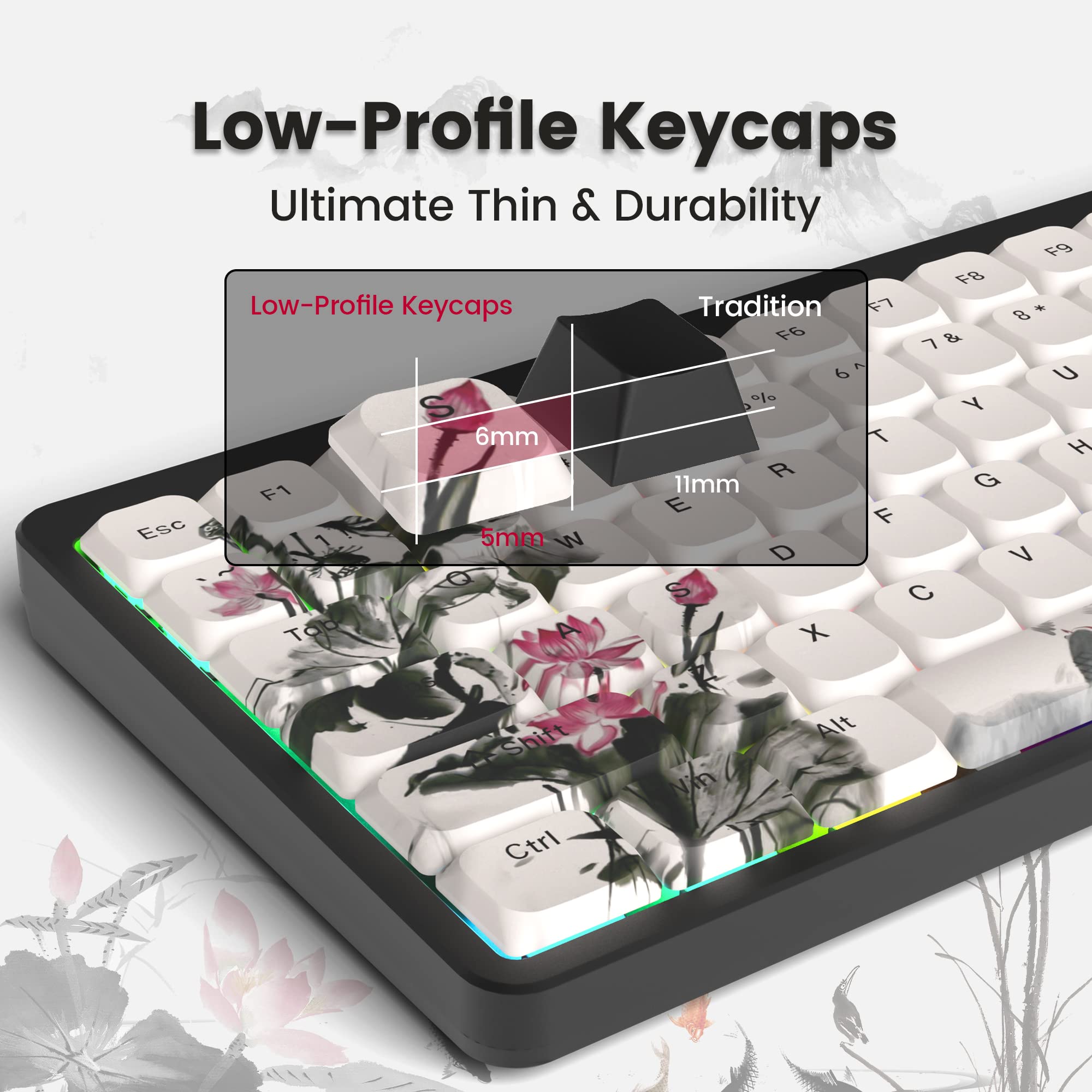 Mua XVX Low Profile Keycaps - Lotus Keycap Set 116 Keys, DYE-Sub PBT ...
