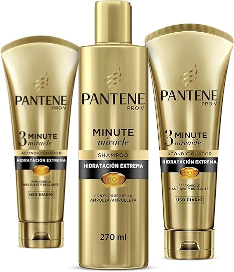 Pantene Pro-V Minute Miracle Shampoo Hidratación Extrema de 270ml + Pantene Pro-V Acondicionador ...