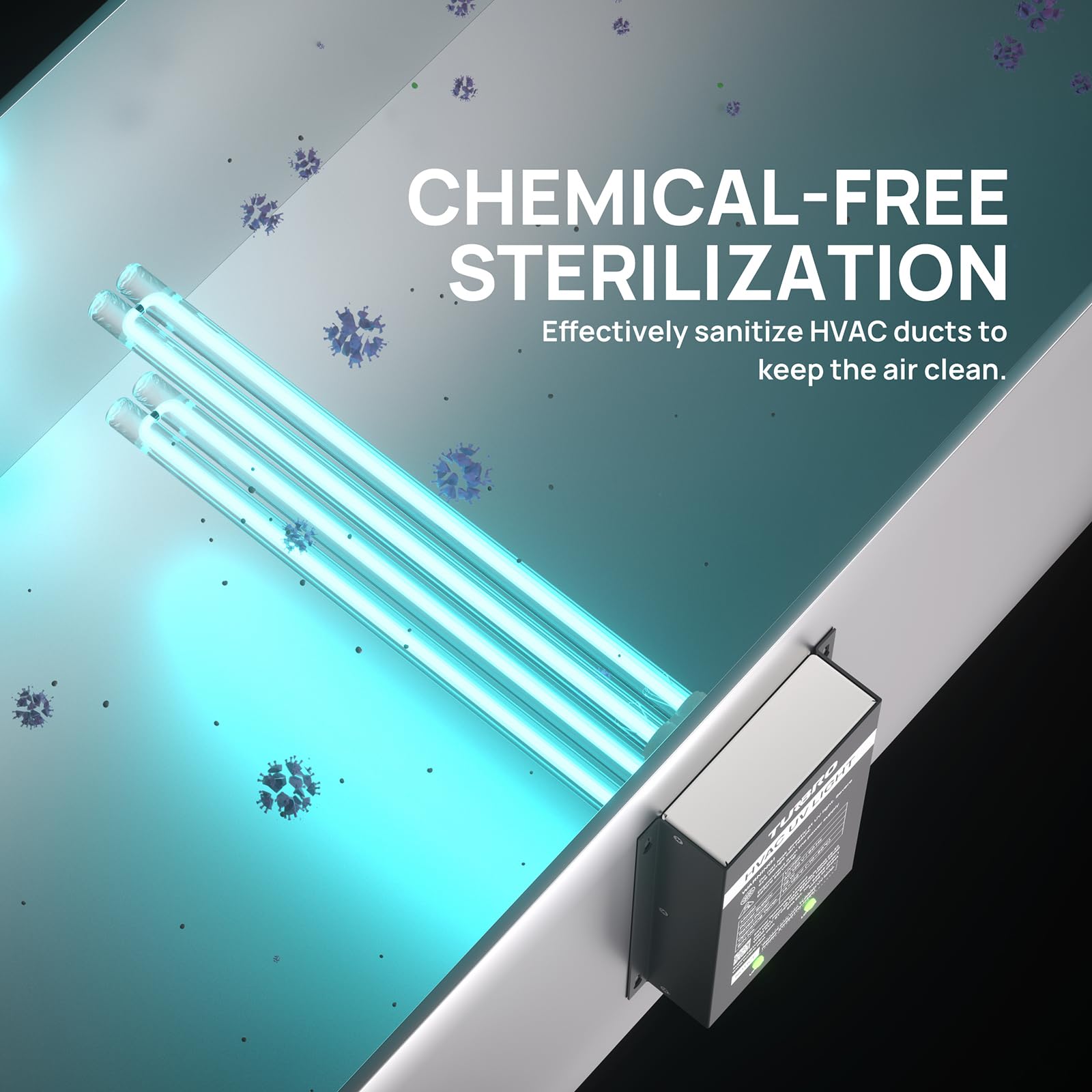 TURBRO AC 120V 72W HVAC UV Light Kit Air Purifier, Comes With Two 4-Pin ...