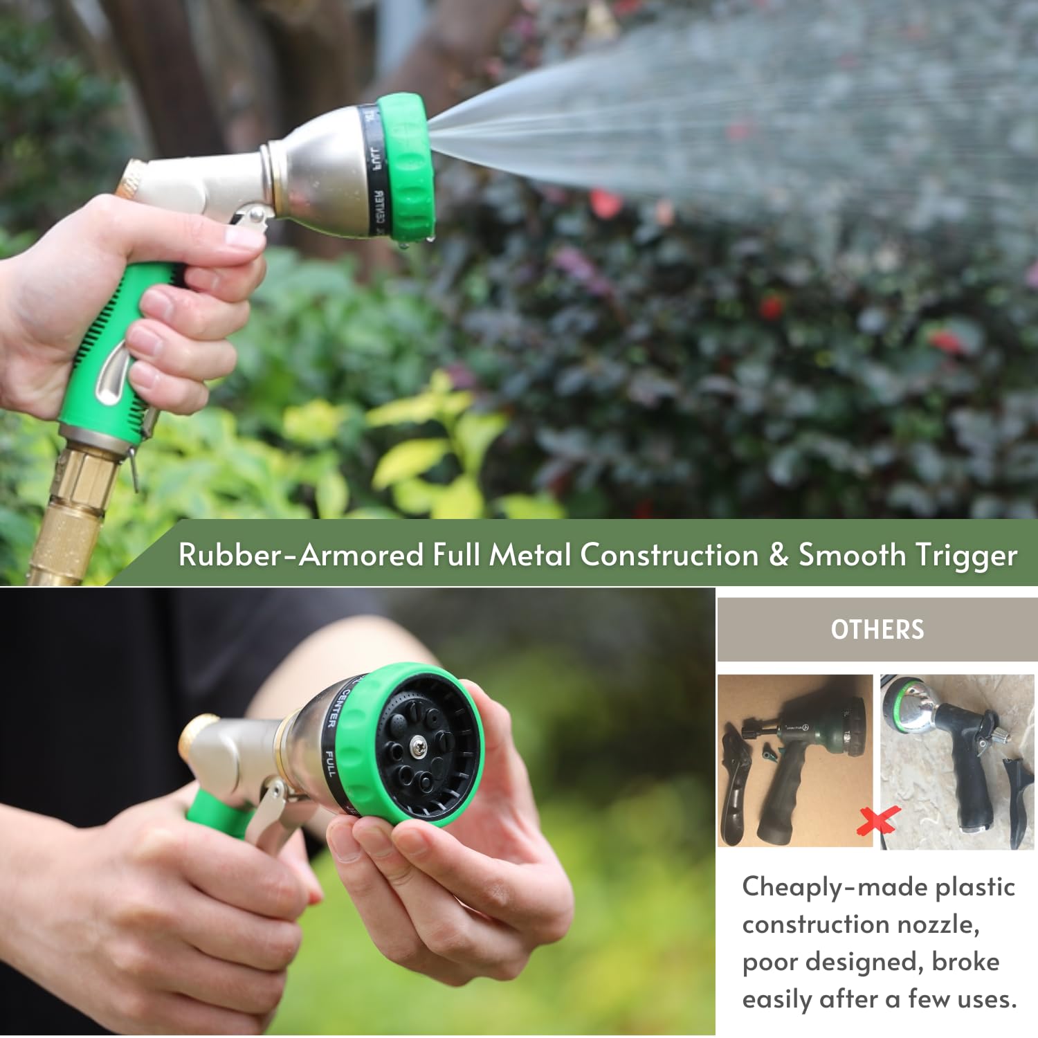 Mua HOSUN Garden Hose Nozzle Sprayer Heavy Duty, 100% Metal Water Hose ...