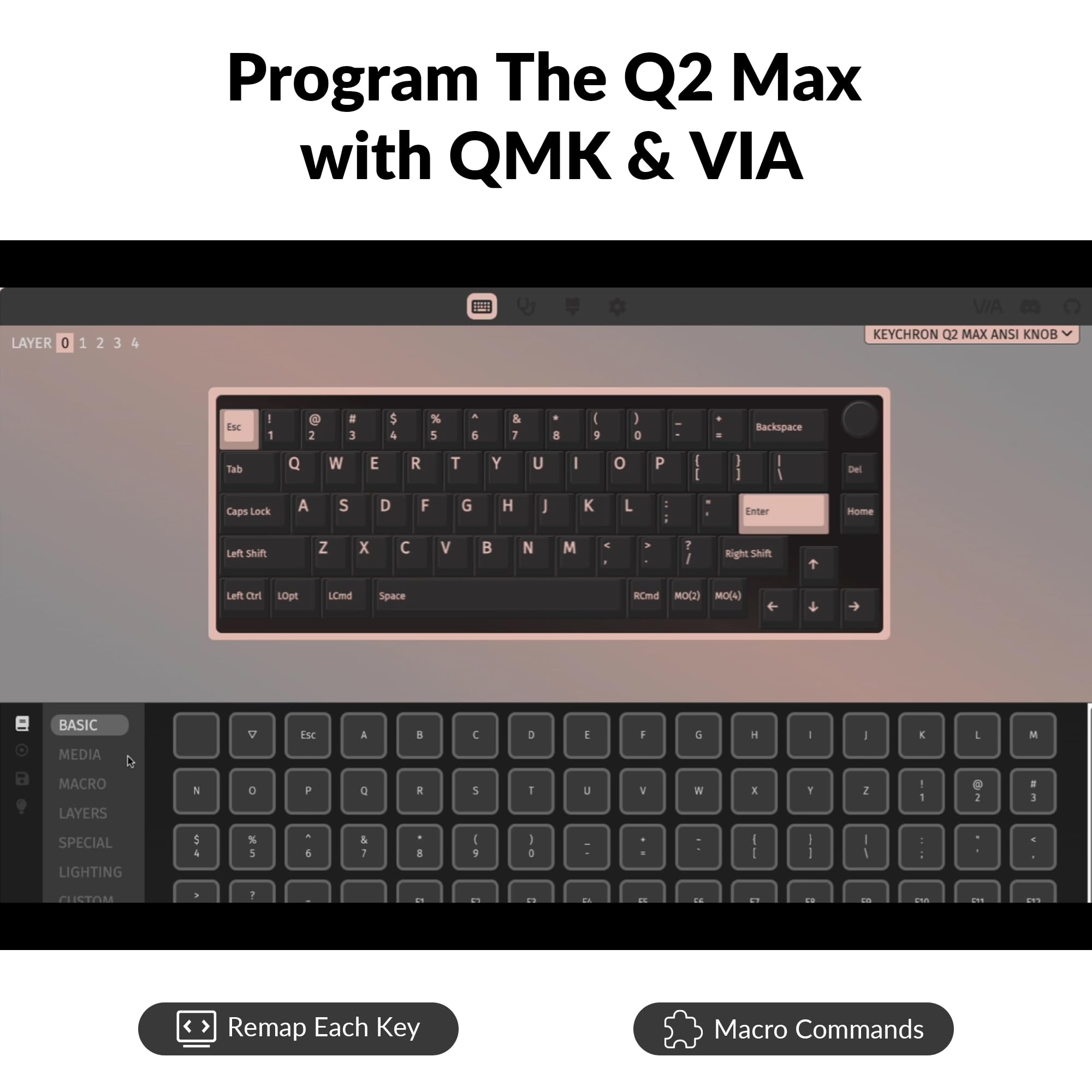 Mua Keychron Q2 Max Wireless Custom Mechanical Gaming Keyboard, QMK/VIA ...