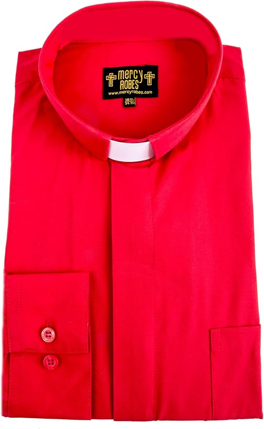 Mercy Robes Men's Long Sleeve Standard Cuff Tab Collar Clergy Shirt at ...