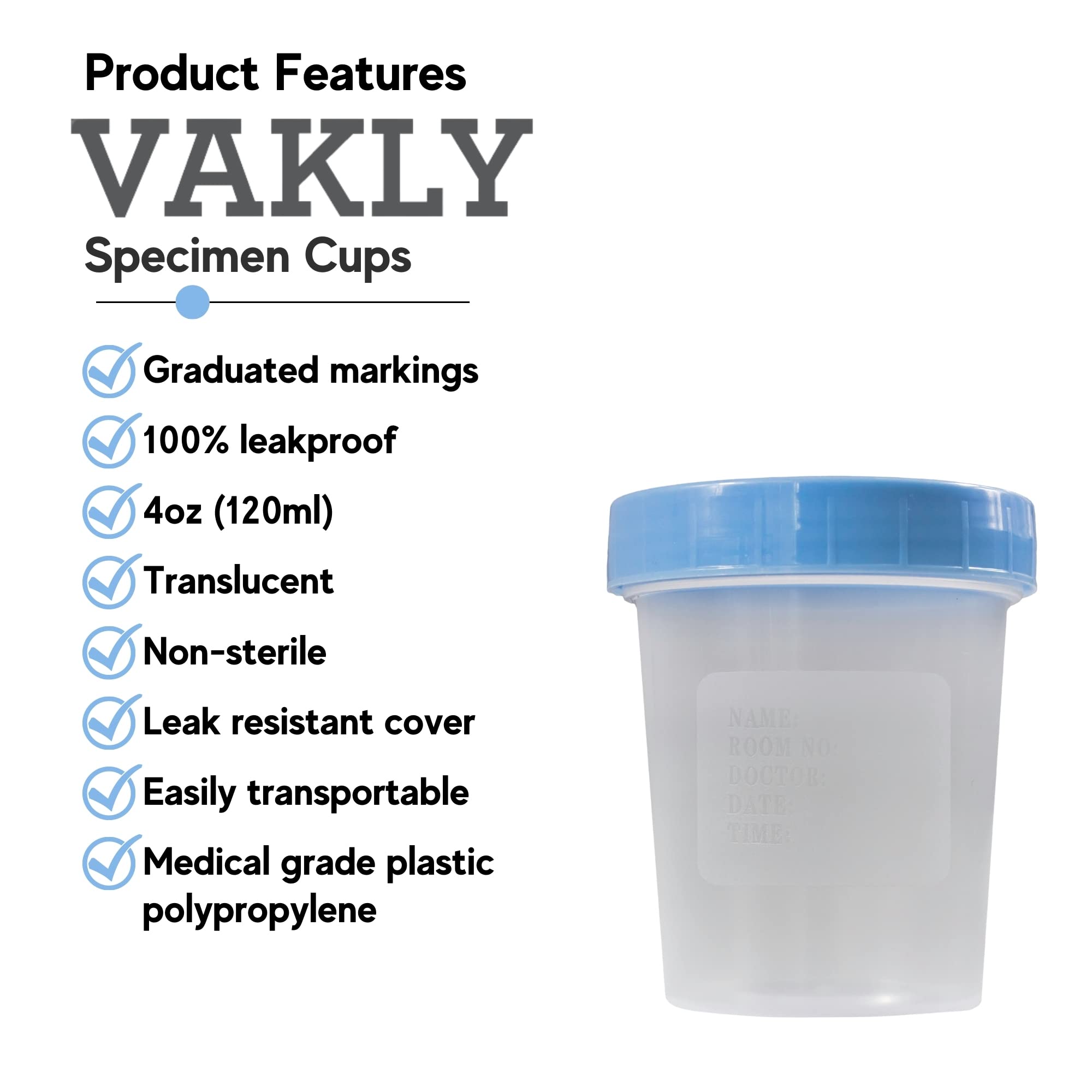 Mua Specimen Cups with Leak Proof Screw on Lids - 4oz [Pack of 25 ...