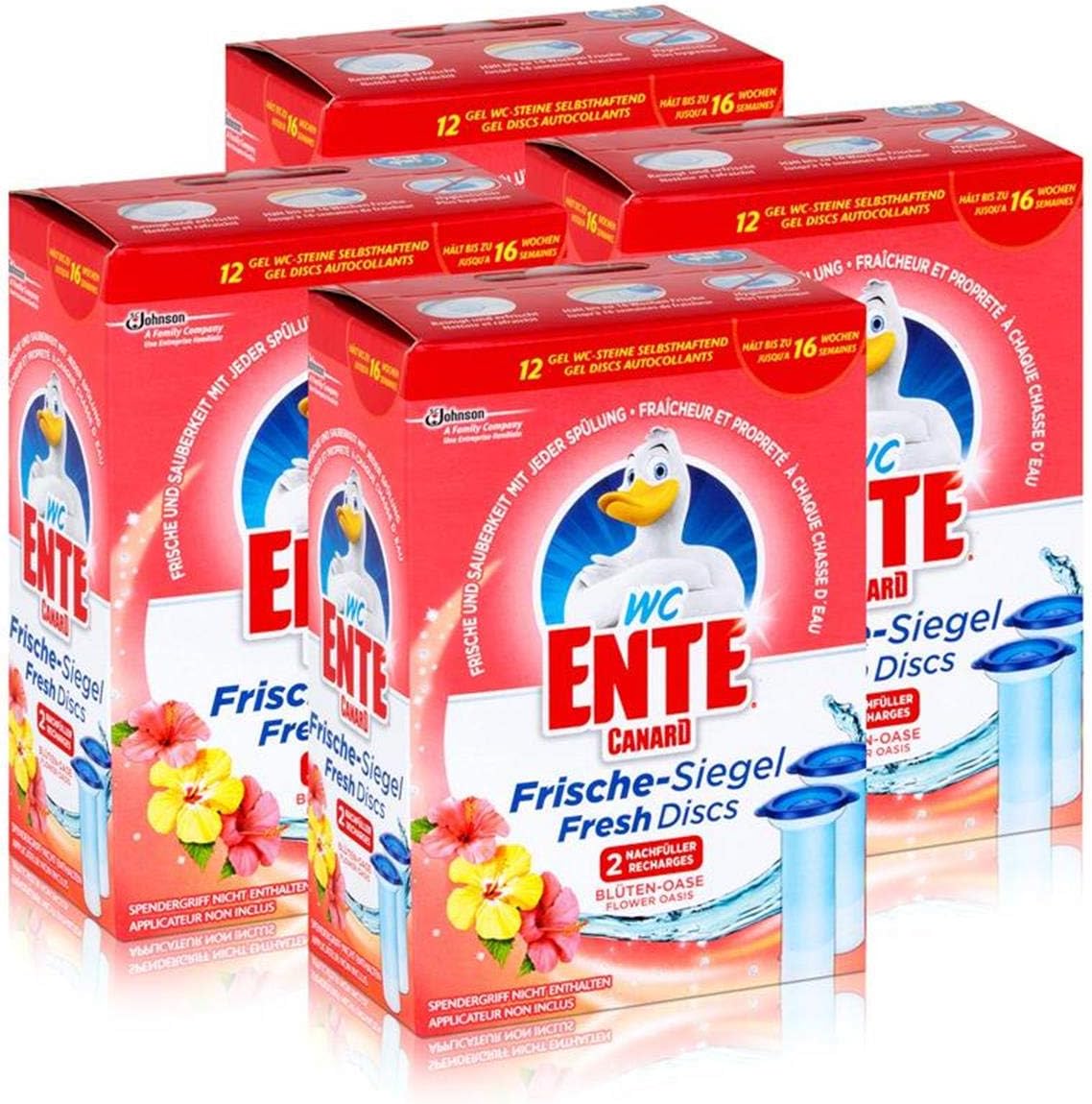 4x WC Ente Frische Siegel Nachfüller Blüten Oase: Amazon.de: Drogerie ...