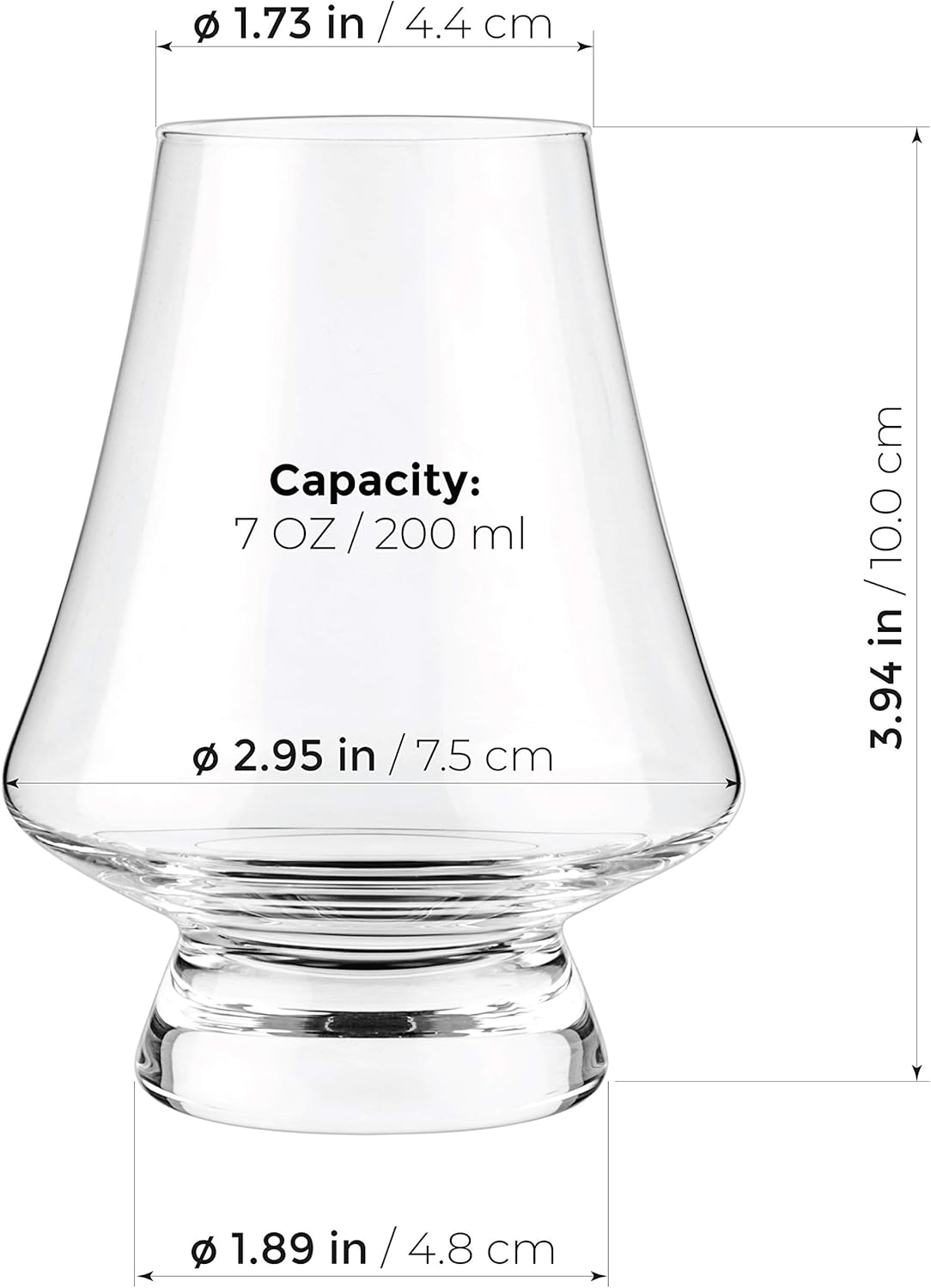 Luxbe – Bourbon Whisky Crystal Tasting Glasses Snifter, Set of 4 ...