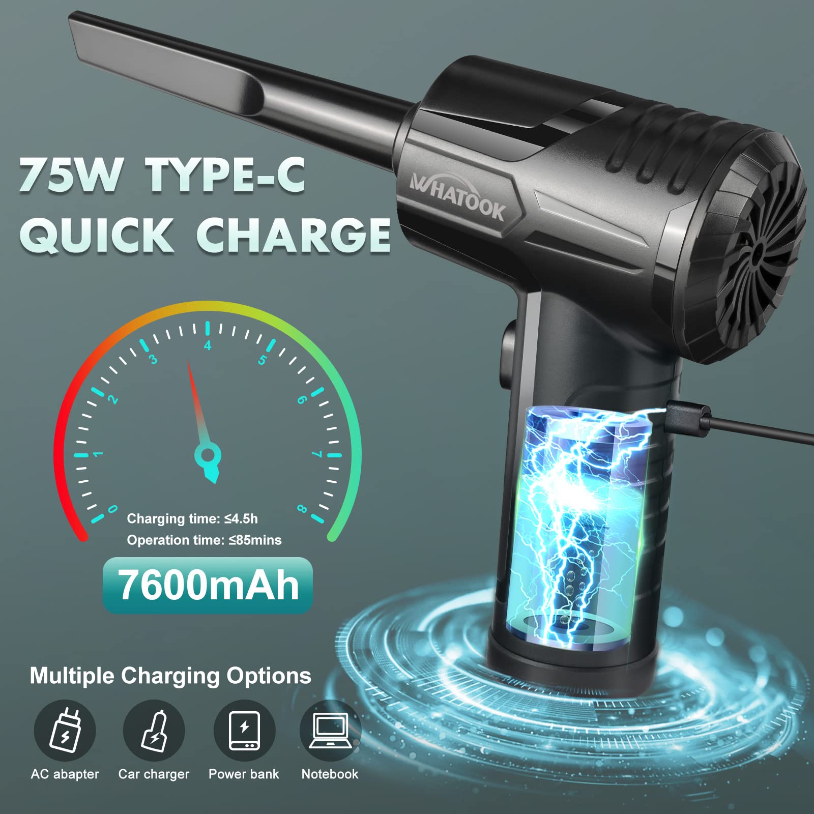 Mua WHATOOK Compressed Air Cleaner for PC - Electric Air Duster ...