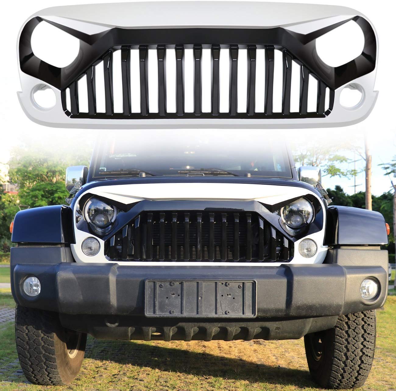 Pandaorv Upgraded Front Grill Grid Grille Front Hood Bumper Grill ...