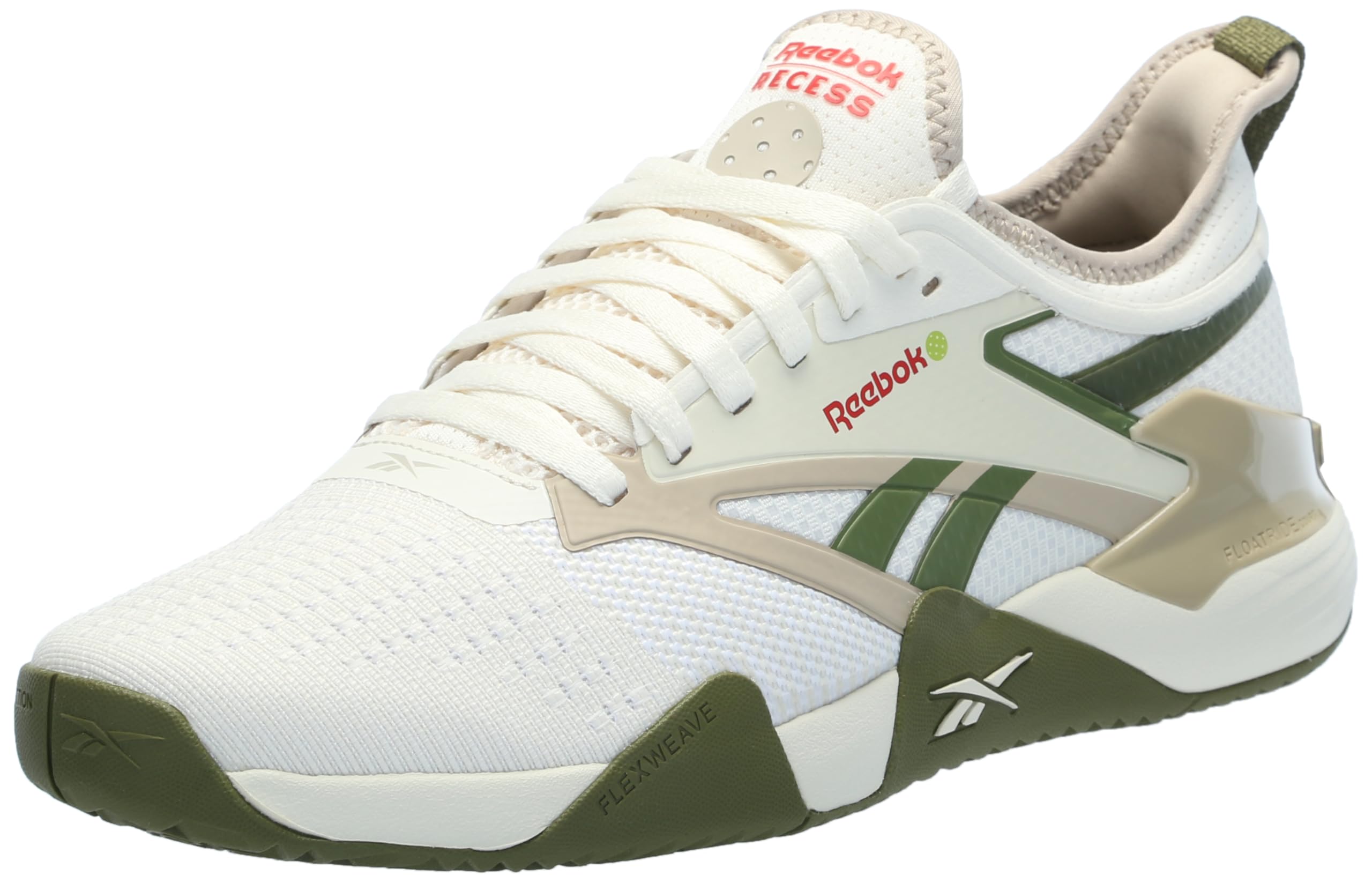 Reebok Unisex Recess Nano Court Sneaker, Chalk/Beige/Green, 8.5 US Men ...