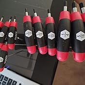 T Handle Hex Key Set with Stand, SAE, 6-Inch Blade, Chamfered End, 10 ...