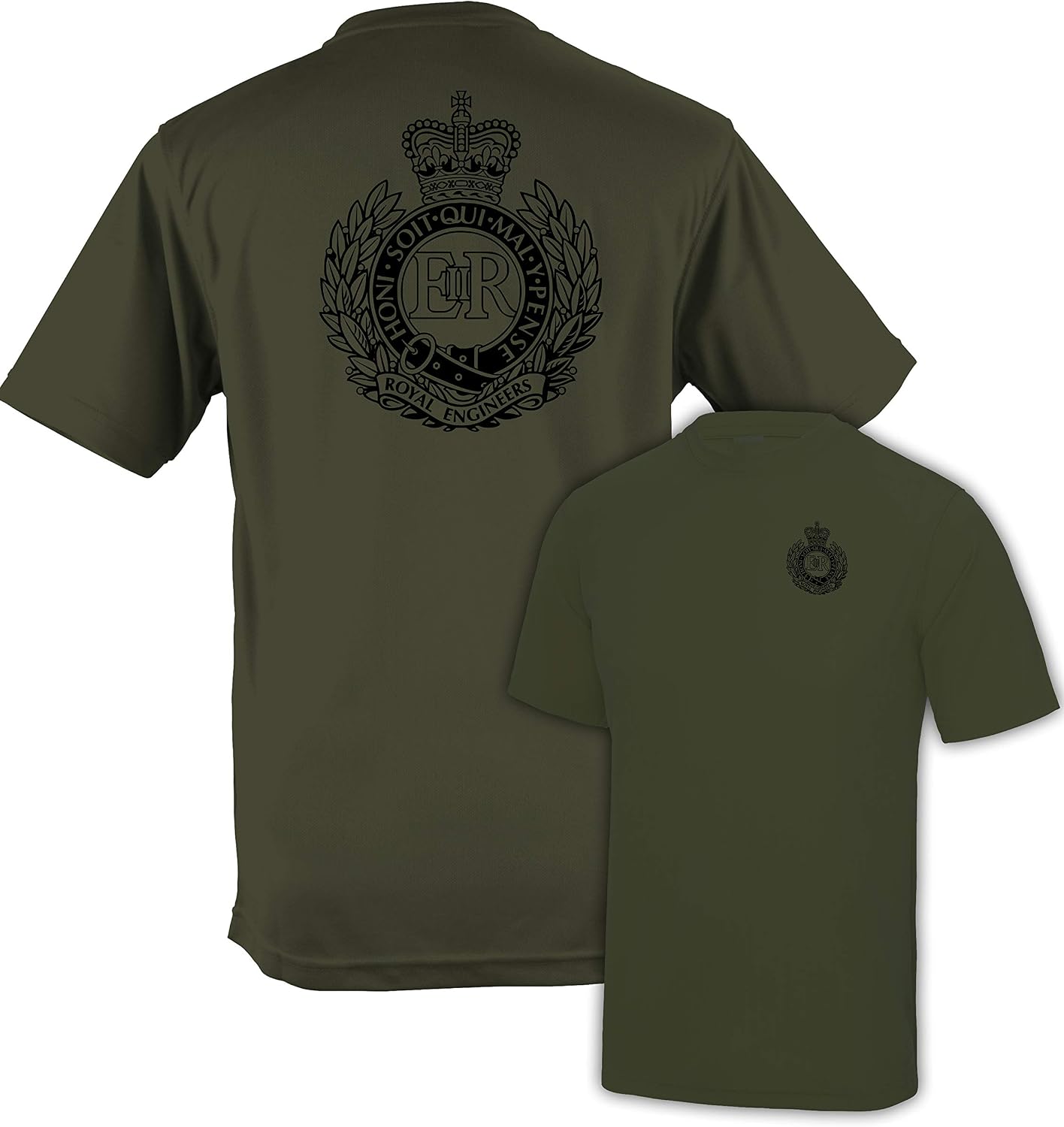 Double Printed Royal Engineers (RE) Wicking Fabric T-Shirt: Amazon.co ...