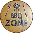Amazon.com: BBQ ZONE Round Metal Tin Sign Suitable for Home and Kitchen ...