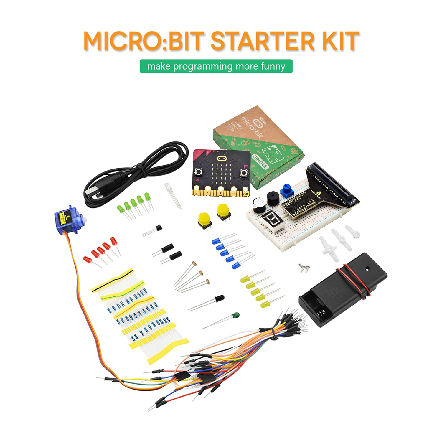 KEYESTUDIO Microbit Basic Starter Kit For BBC Micro:bit V2 Accessories STEM Kit Coding For ...