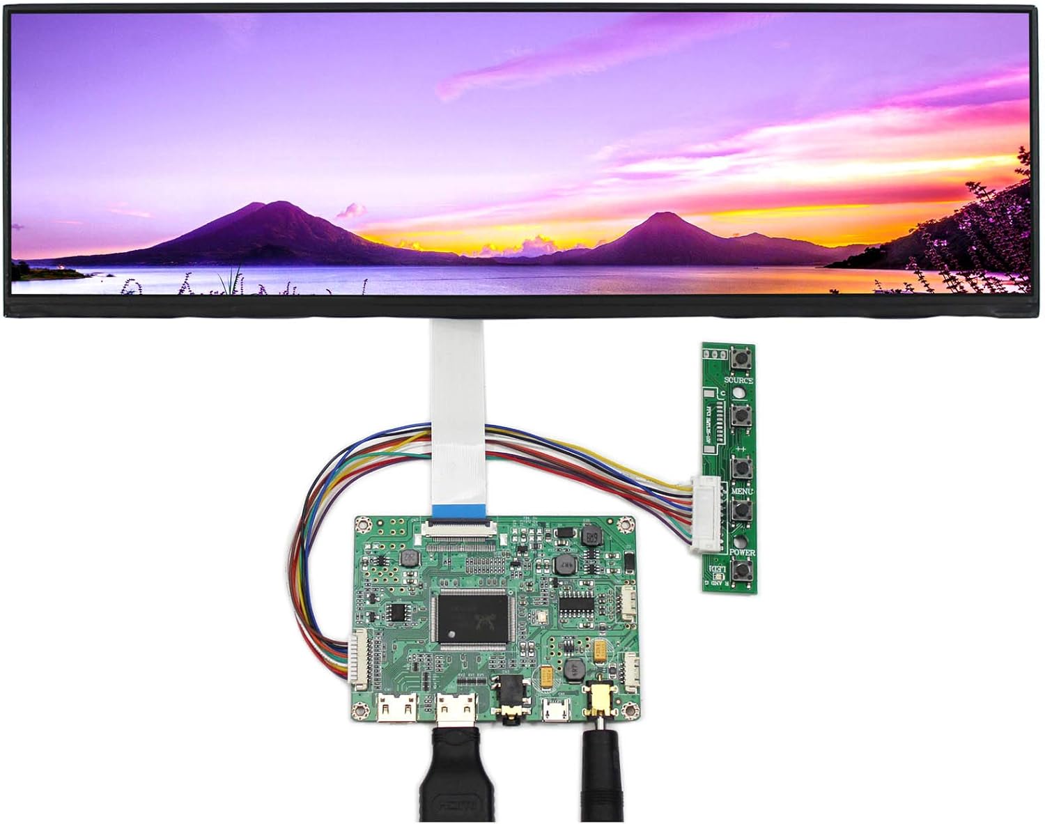 VSDISPLAY 12.6″ NV126B5M-N41 EDP Signal Interface IPS LCD Screen 12.6inch 1920X515 with 2HDM I ...
