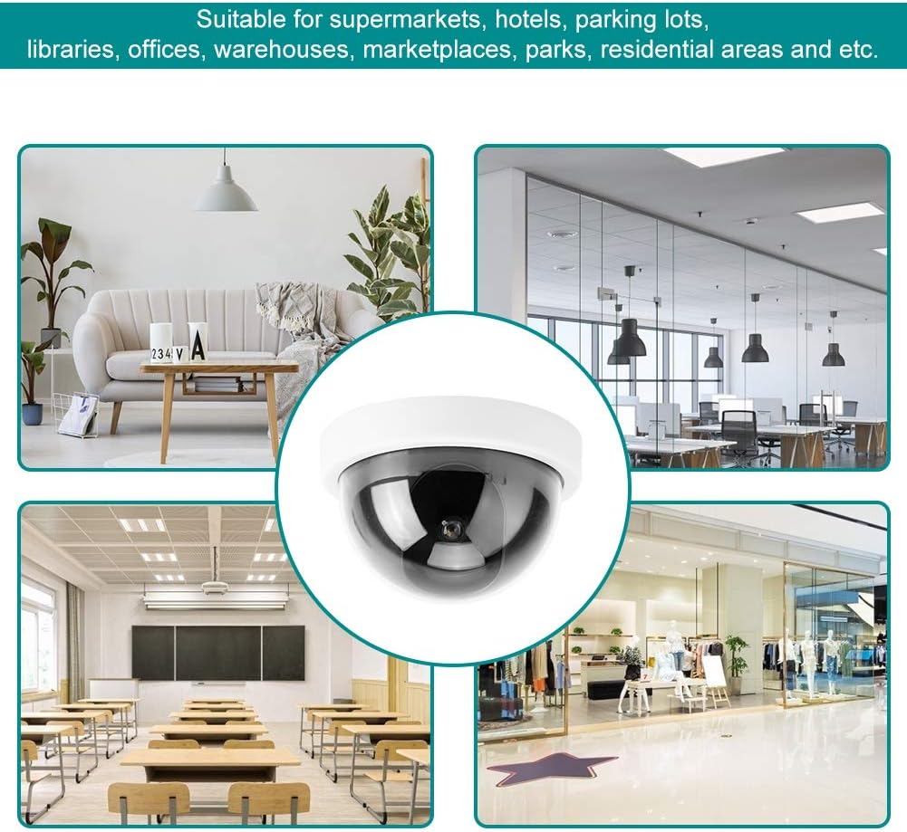 4pcs High Simulation CCTV Surveillance Cameras Red Flashing Led Light ...