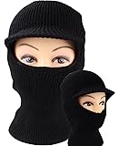 Amazon.com: Black Knit One 1 Hole Visor Balaclava Winter Brimmed Face ...