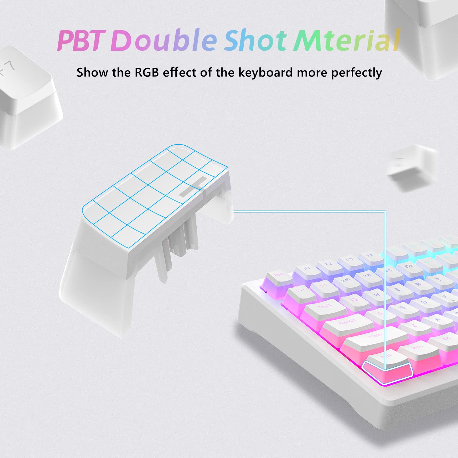 Mua Womier Pudding Keycaps, PBT Shine Through Keycaps 165 Keys Set ...