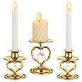 Amazon.com: Nuptio Unity Candle Holder for Pillar Taper Candles Gold Candlestick Holder Metal ...