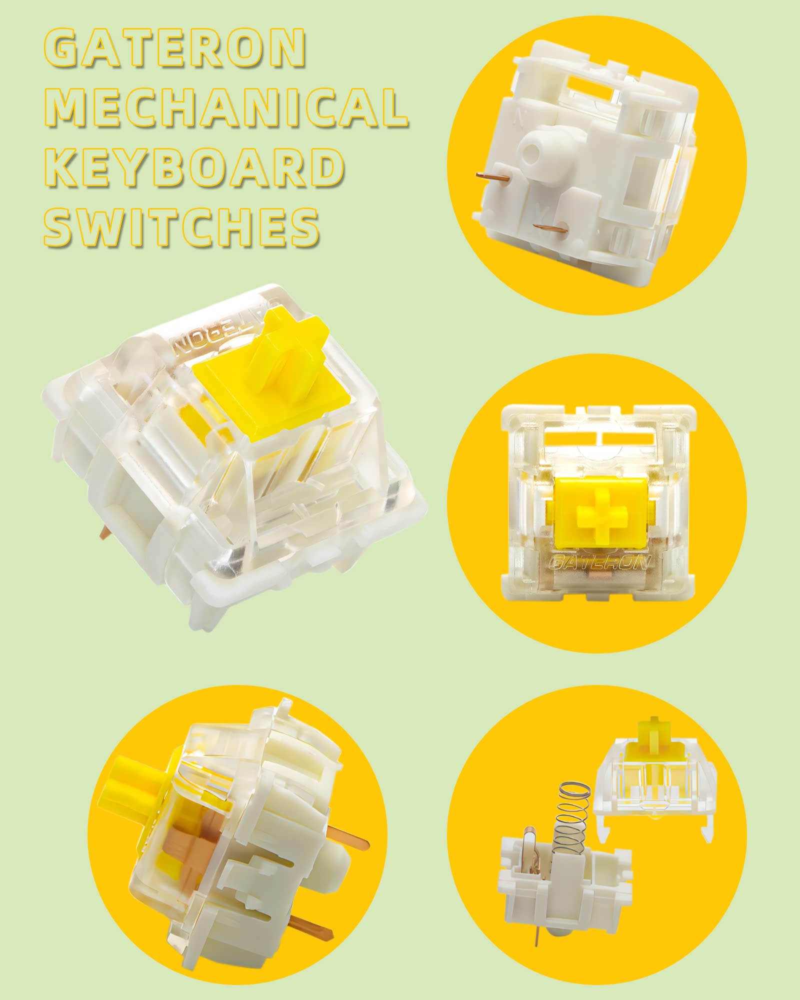 Mua Gateron G Pro Yellow Switches Pre Lubed Switches for Mechanical ...