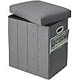 Amazon.com: Emosoon Tall Ottoman with Storage Collapsible Fabric Small ...