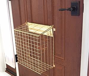 Homewell Mail Catcher Letterbox Basket for Mail Slots | Brass Coated ...