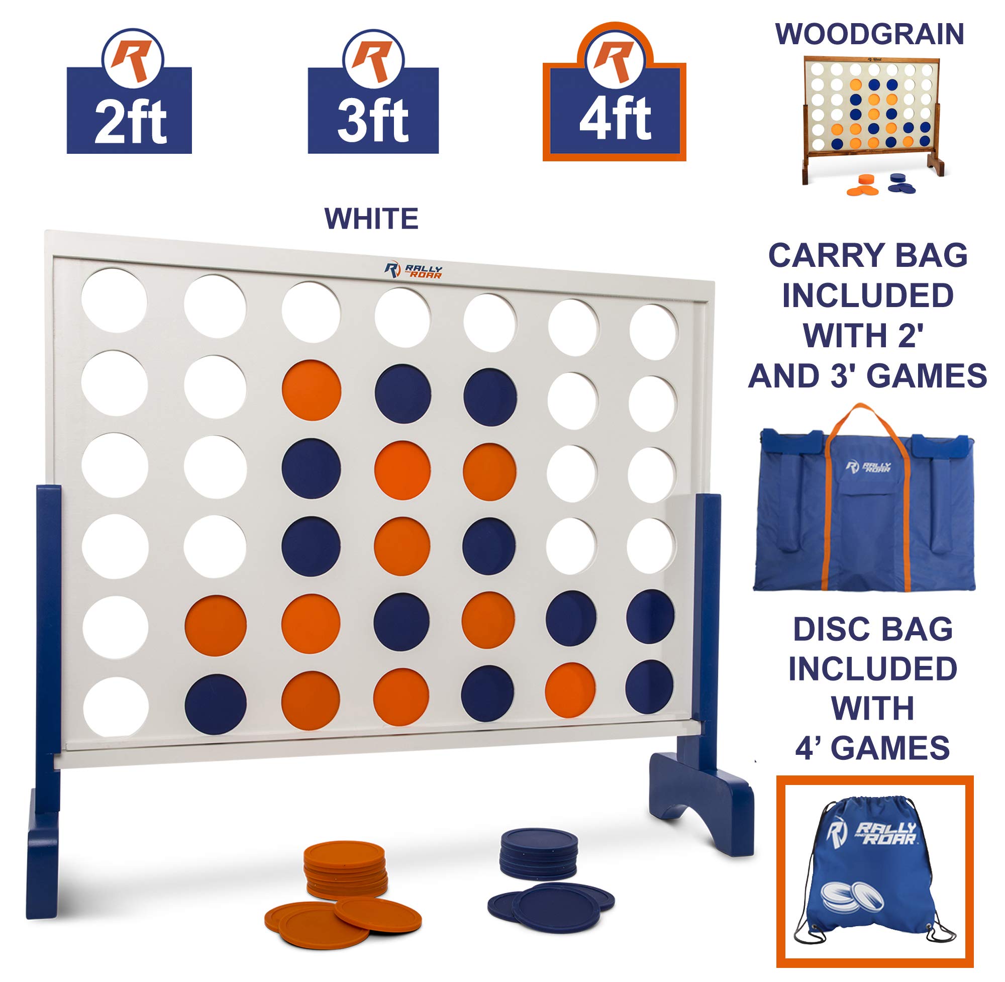 Giant 4 in A Row, 4 to Score - Premium Wooden Four Connect Game Set in ...