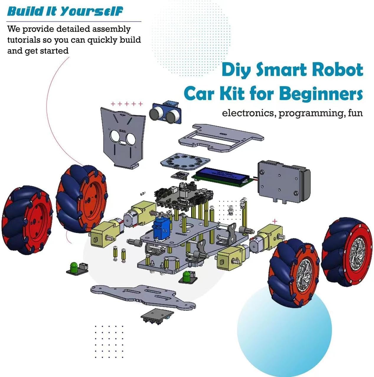 Mua LK COKOINO 4WD Smart Car Robot Kit with Mecanum Wheels for Arduino ...