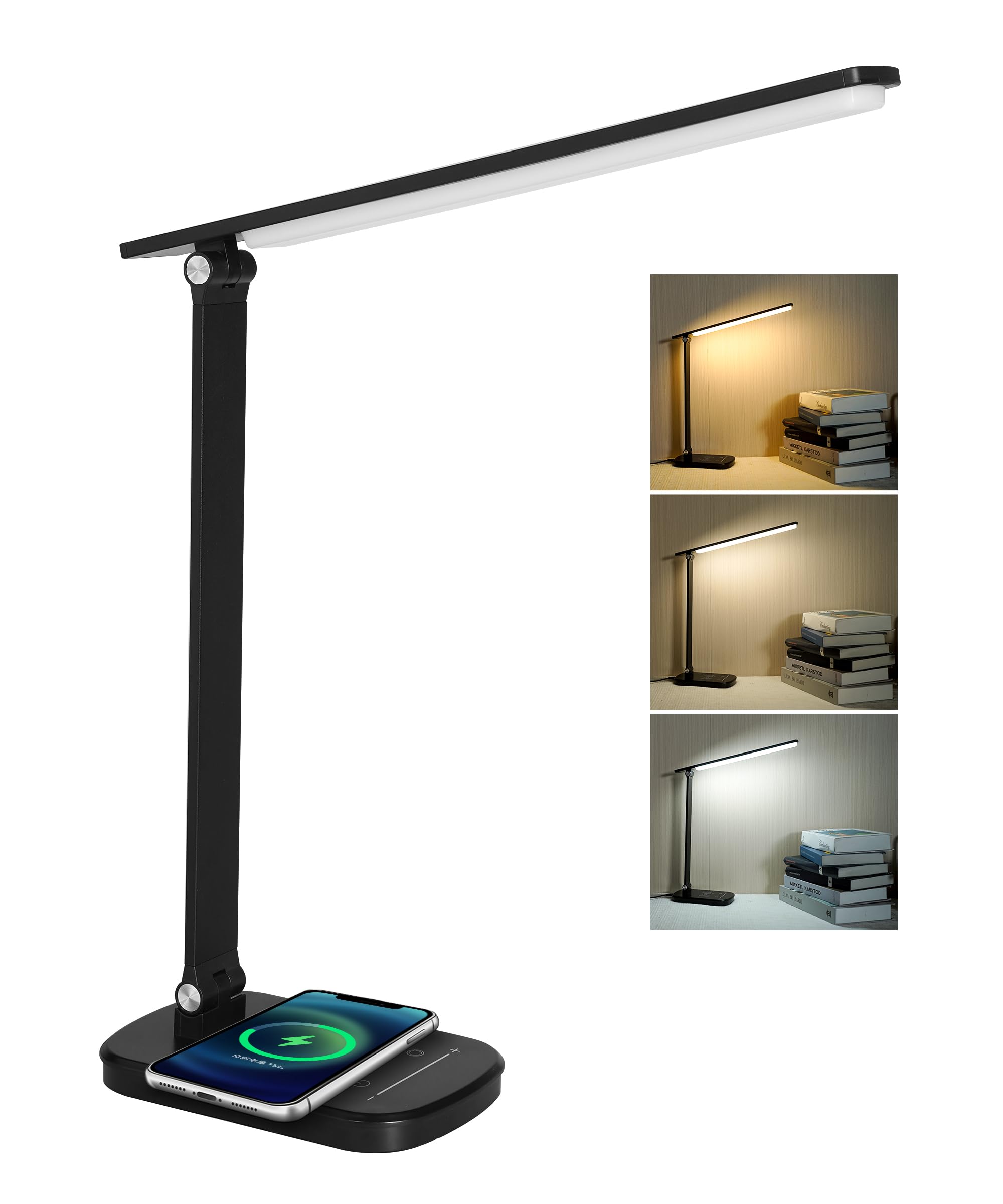Faithorse LED Desk Lamp with Wireless Charger, 21W Touch Control ...