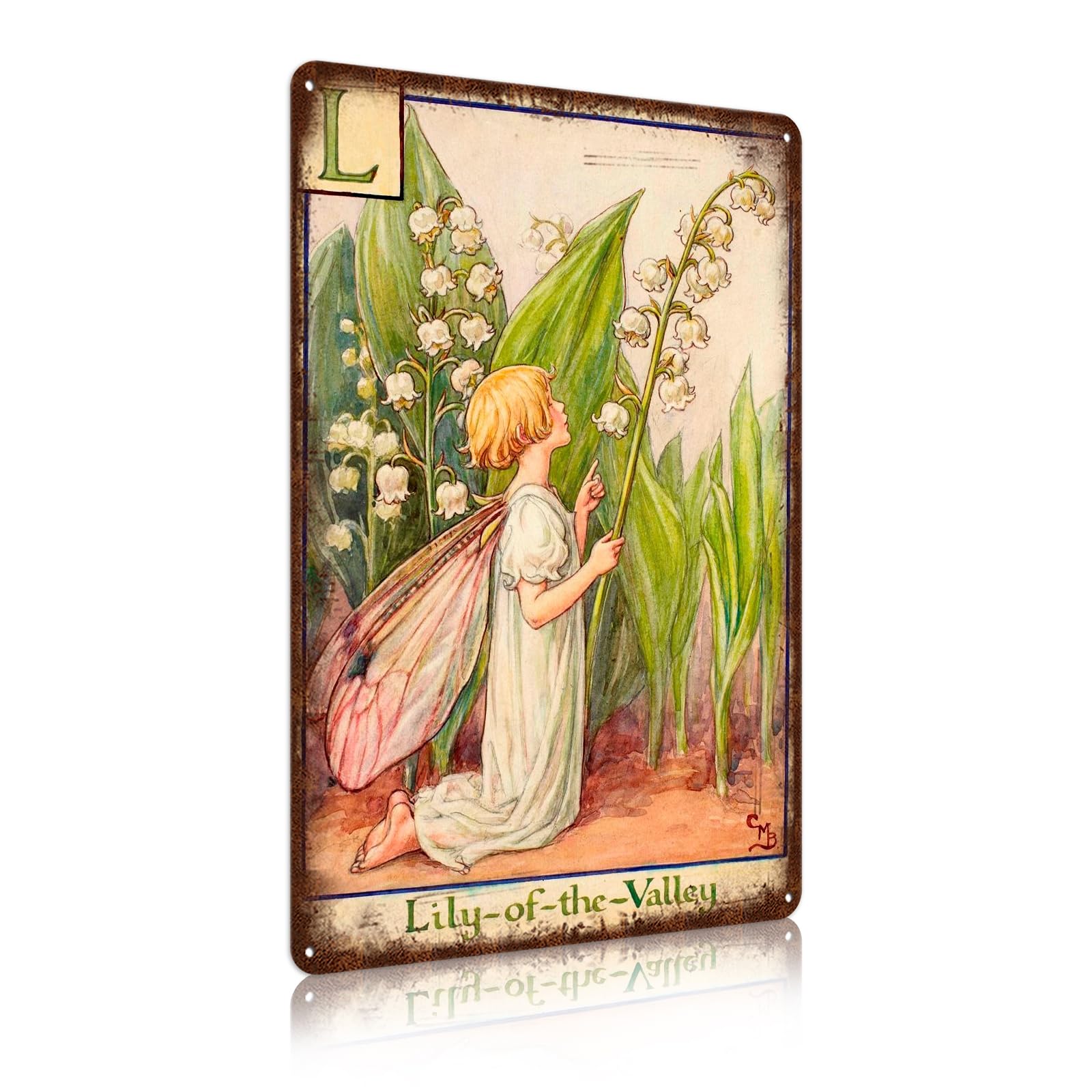 Flower Fairy Metal Signs Lily of the Valley Fairy Garden Decor Vintage ...