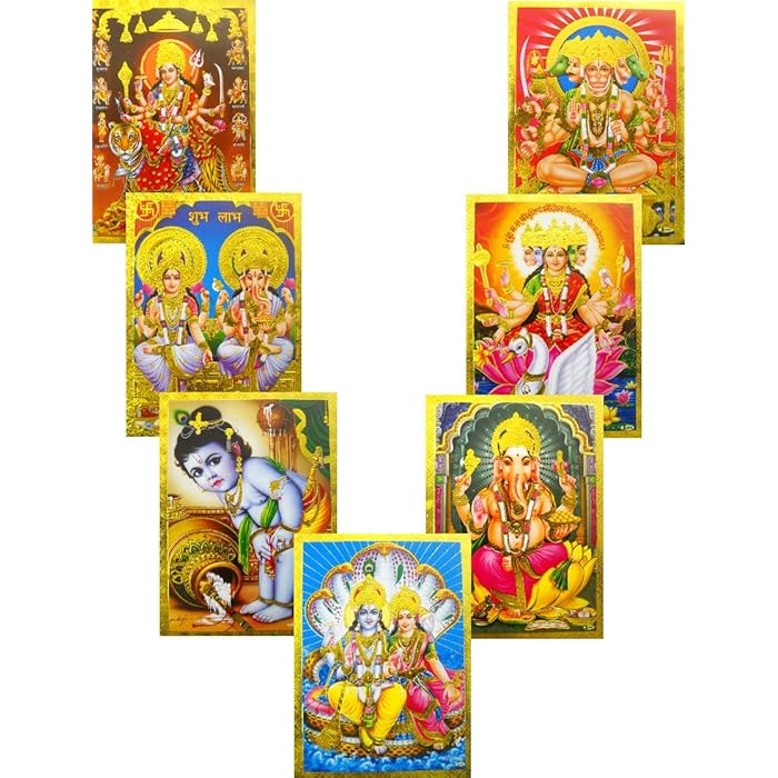 Buy Wholesale Lot of 10 Hindu Gods and Goddess Golden Foil Posters ...