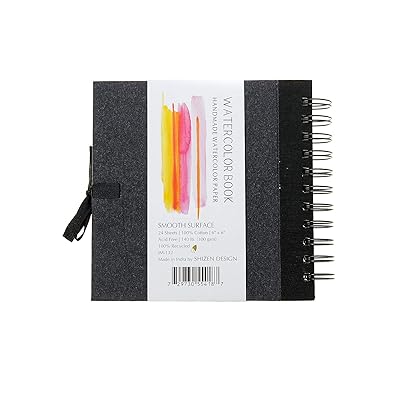 Buy Shizen Design Watercolor Book Black Paper Cover 6 in. x 6 in. 24 ...