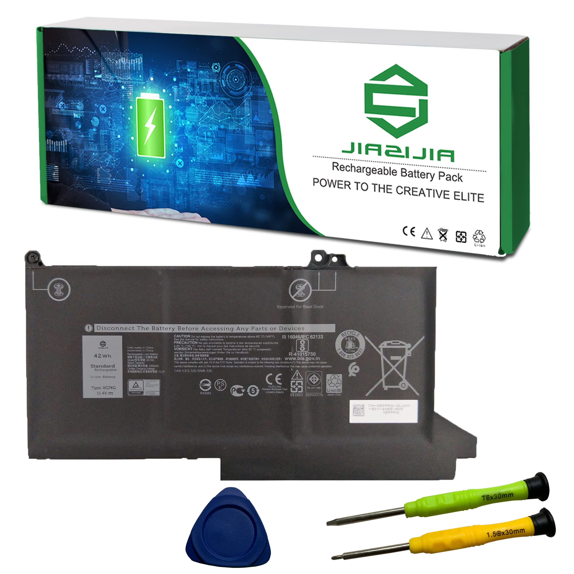 JIAZIJIA 0G74G 02PFPW Laptop Battery Replacement for Dell Latitude 5300 ...