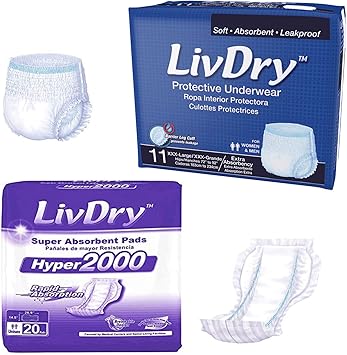Amazon.com: LivDry Adult 3XL Incontinence Underwear + Hyper 2000 ...