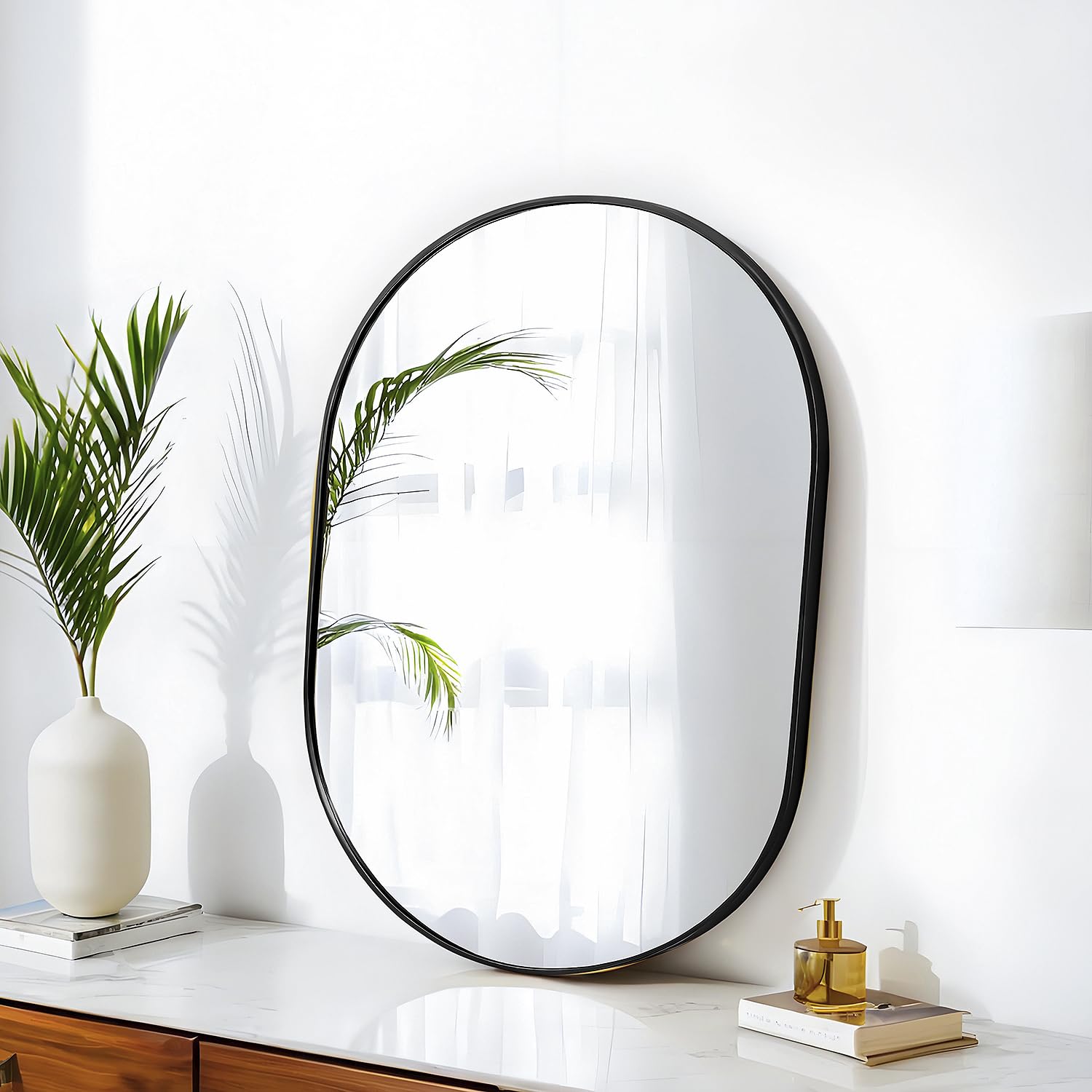 SCWF-GZ 24x16 Mirror Runway Oval Wall Mounted Aluminum Alloy Metal ...