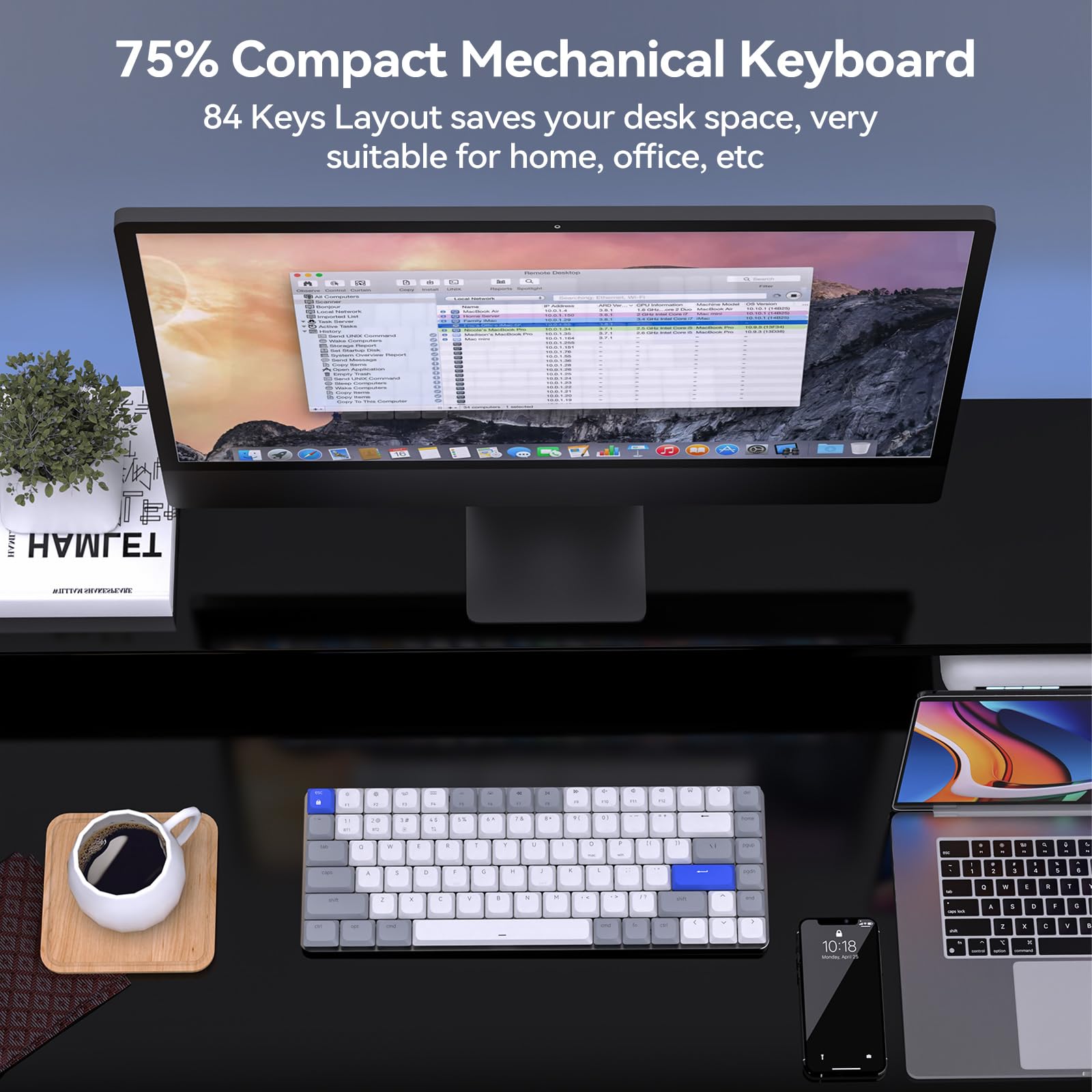 Mua AUSDOM 75% Mechanical Keyboard, 84 Keys Compact Low Profile ...